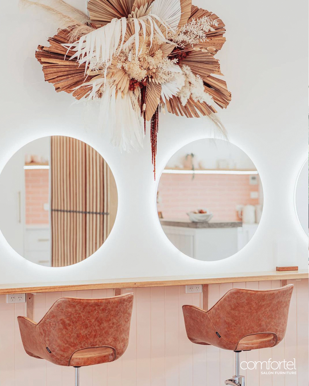 Salon Interior Design Inspo | Refined Boho Salon Furniture - Comfortel